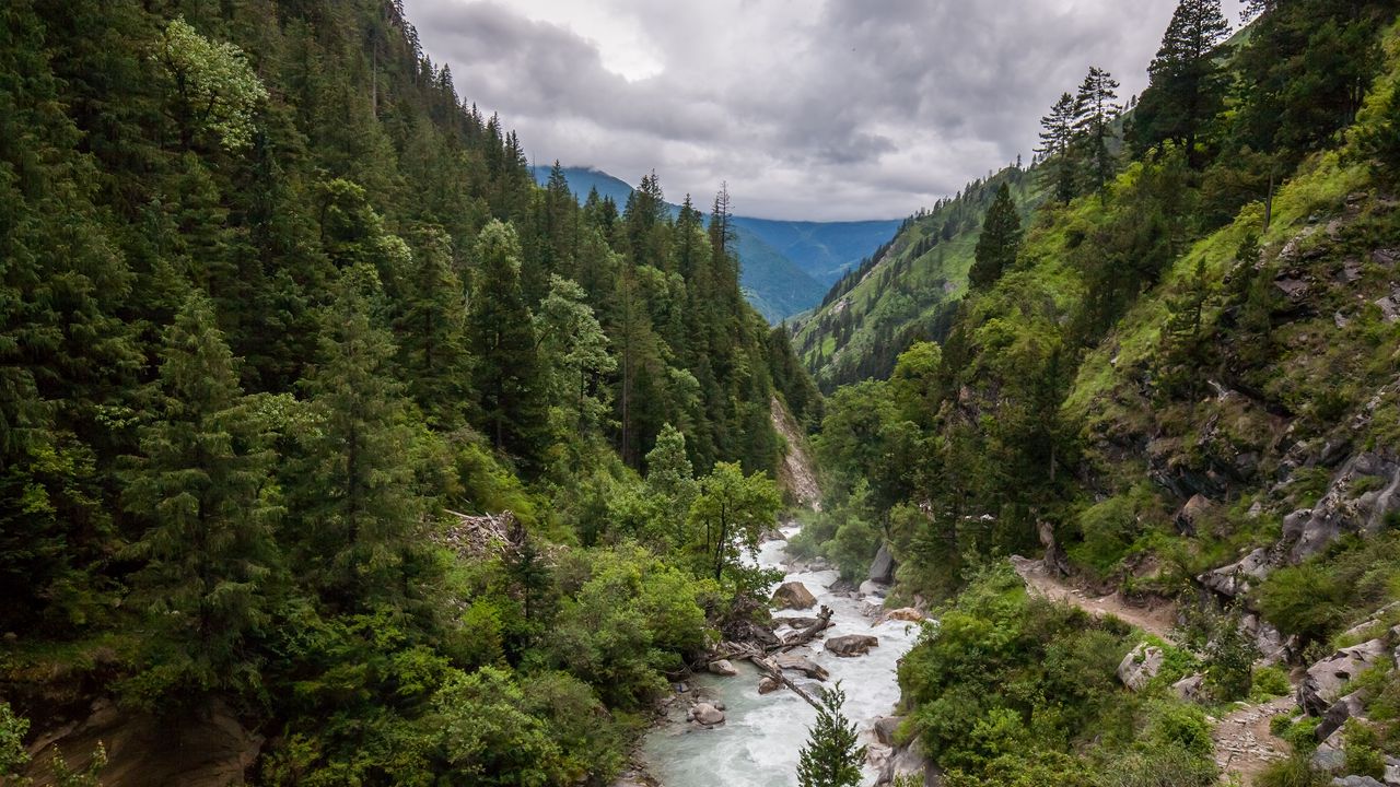 Обои долина, река, деревья, горы картинки на рабочий стол, фото скачать ...